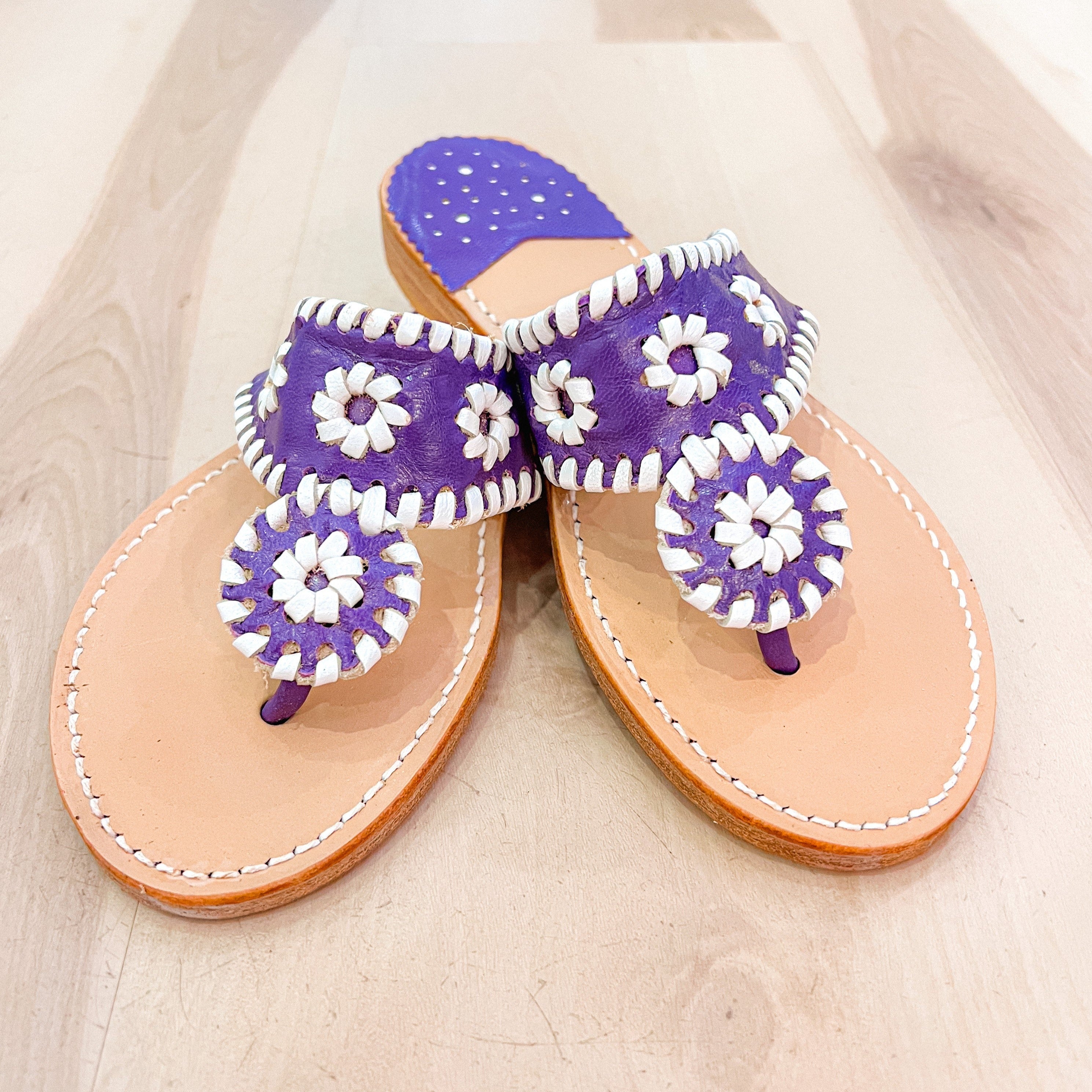 PB Purple Ruffles / White – Palm Beach Sandals Store