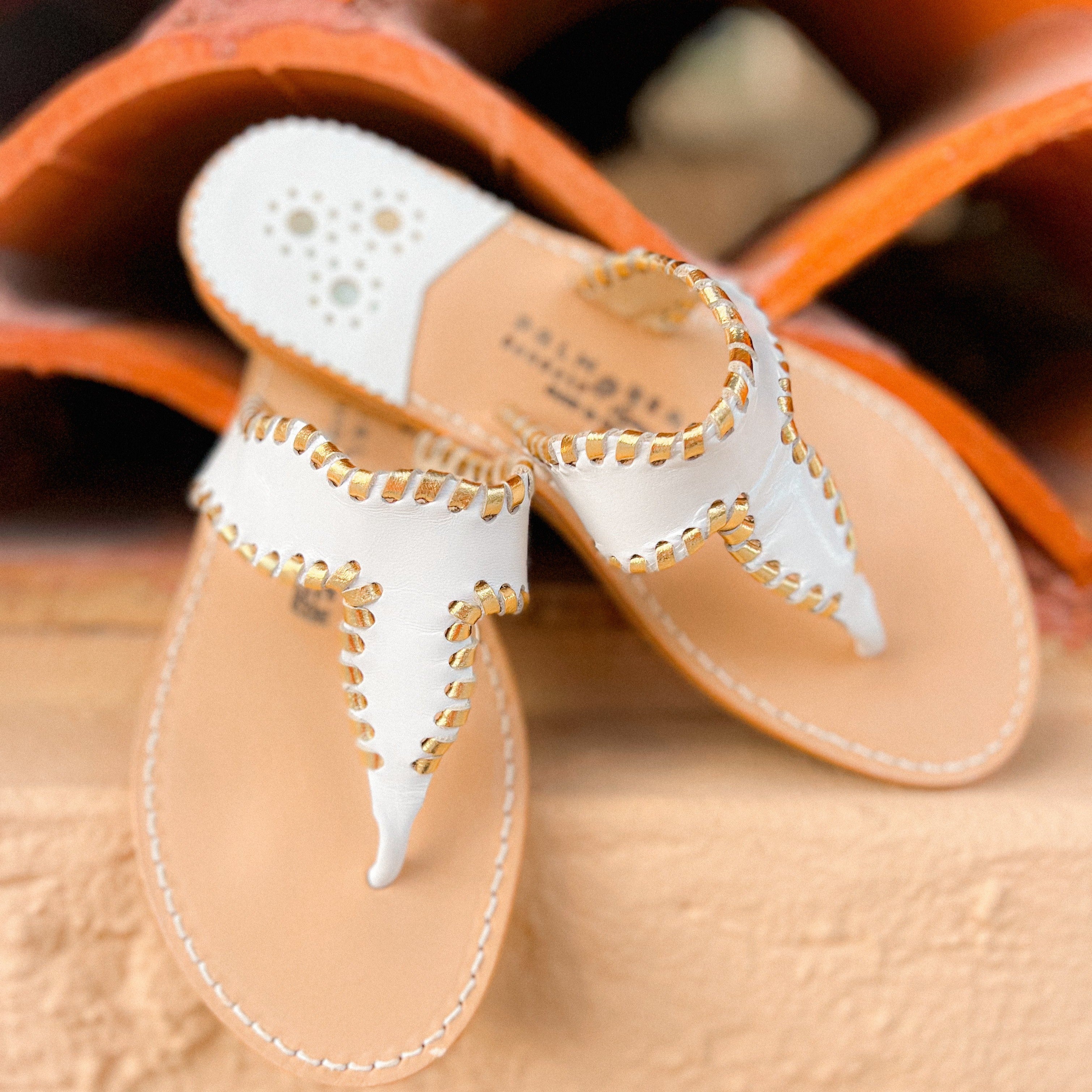 Flagler White / Gold – Palm Beach Sandals Store