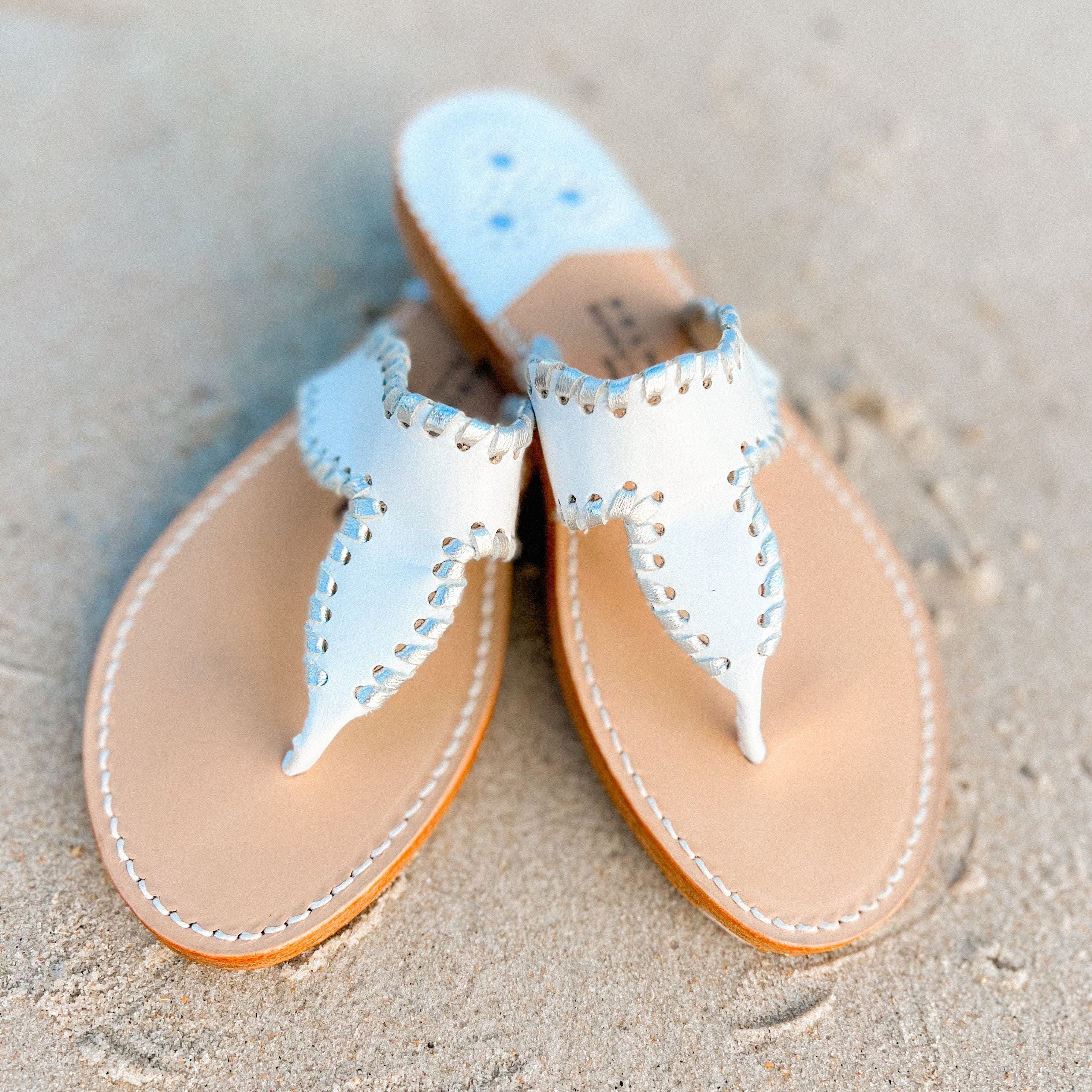 Flagler White / Silver – Palm Beach Sandals Store