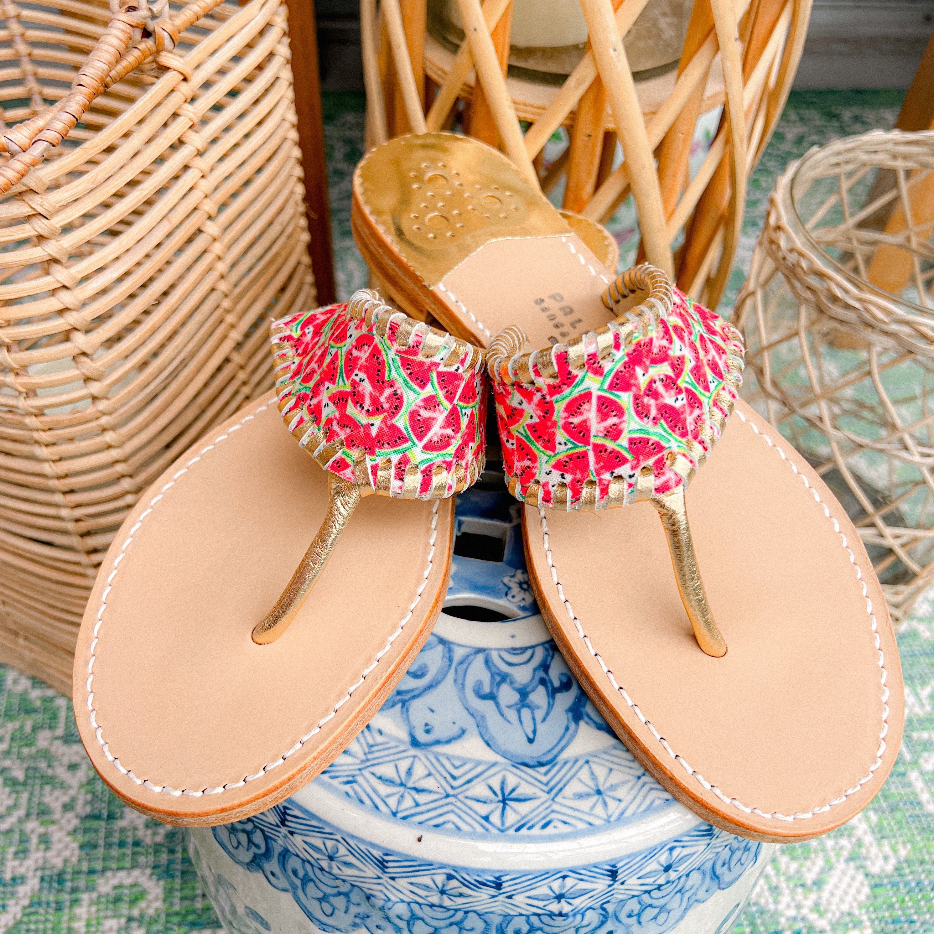 Macy Watermelon / Gold – Palm Beach Sandals Store